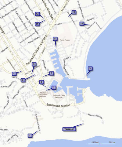 Terrasol Beach Resort Map and Location in Cabo San Lucas